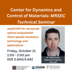 MRSEC Technical Seminar | Center for Dynamics and Control of Materials: an NSF MRSEC